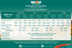 NOTICE OF OPERATION SCHEDULE FROM JULY 1, 2025 – SUN WORLD FANSIPAN LEGEND